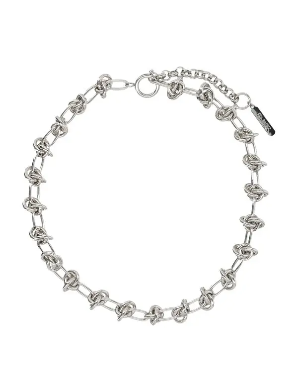 JUSTINE CLENQUET Tone Knotted Link Chain Necklace - Silver