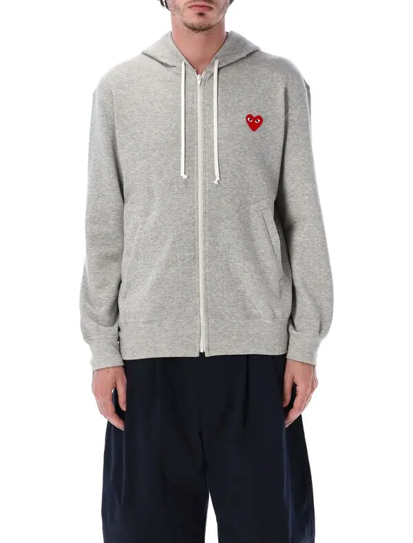 Play Comme Des Garcon Comme Des Garçons Play Zip-up Hoodie With Heart Patch