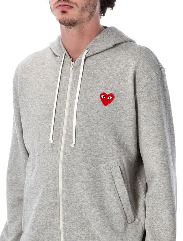 Play Comme Des Garcon Comme Des Garçons Play Zip-up Hoodie With Heart Patch