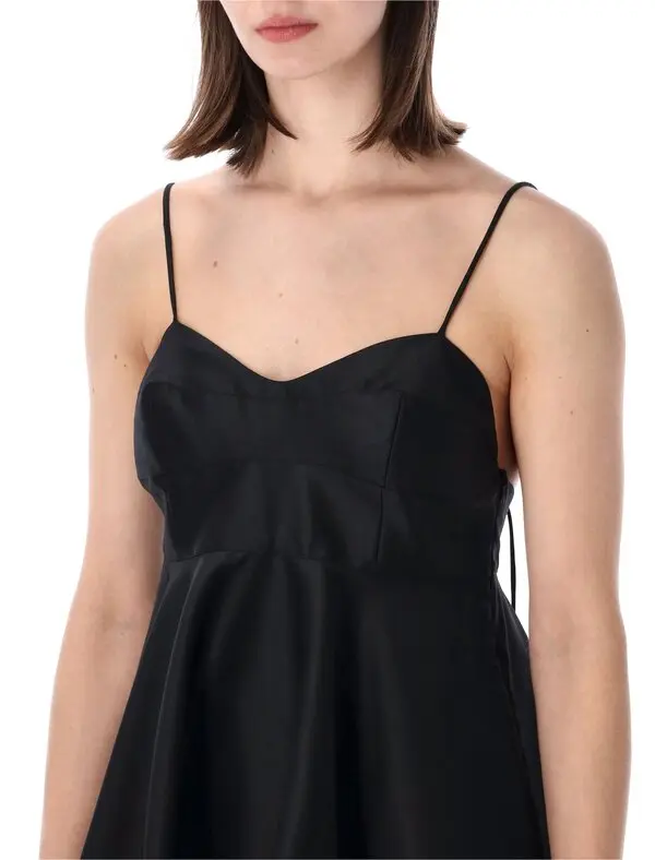RÓHE Sleeveless Bustier Peplum Top - Black
