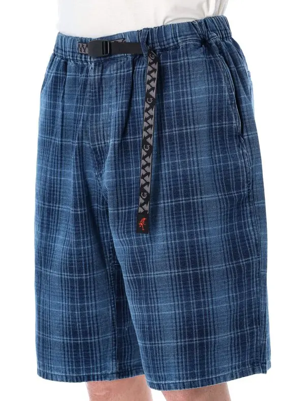 Gramicci O.g. Lagoon Shorts In Plaid Denim