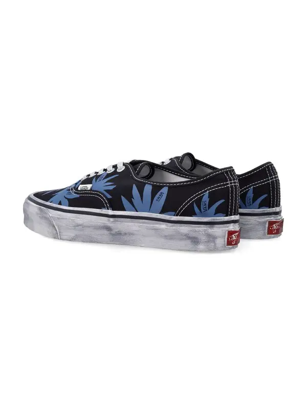 VANS Authentic Low Top Lace Up Sneakers With Tropical Print - Black