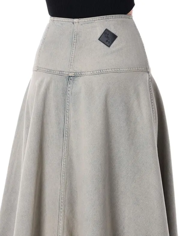 HAIKURE Thea Denim Flared Skirt - Light Space