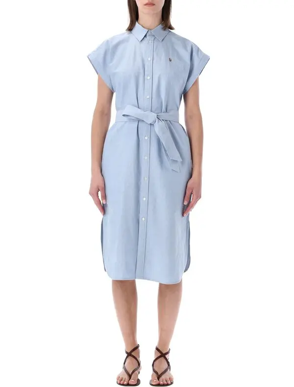 Polo Ralph Lauren Belted Cotton Oxford Shirtdress