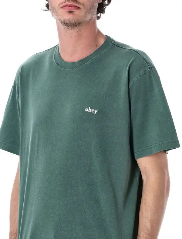 Obey Cotton Jersey T-shirt With Embroidered Logo - Pine Needle