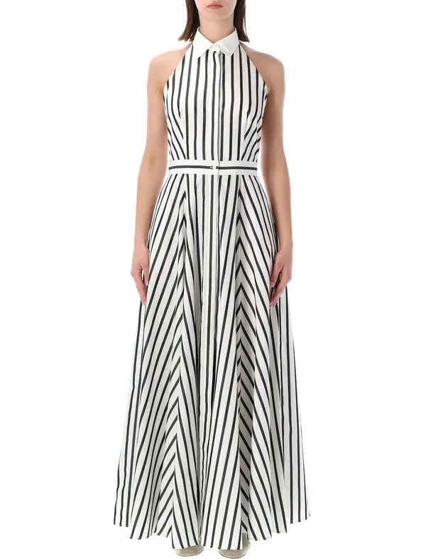 Ralph Lauren Striped Halter Neck Maxi Dress - Black