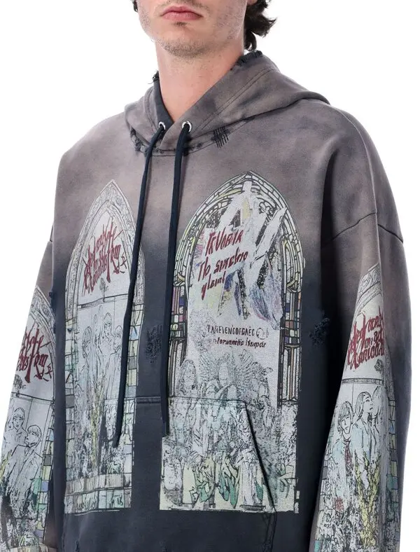 WHO DECIDES WAR Stained Glass Graphic Hoodie - Violet
