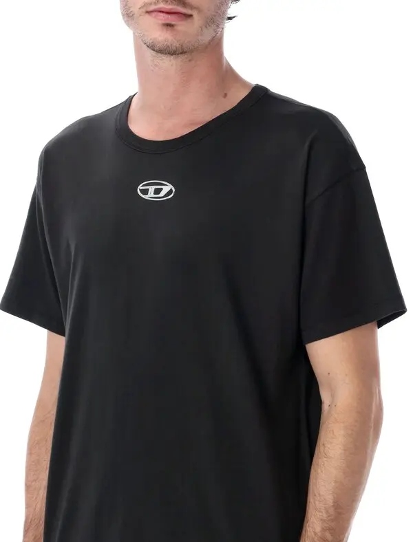 DIESEL® T-norm-iod Organic Cotton T-shirt With Oval D Logo - Black