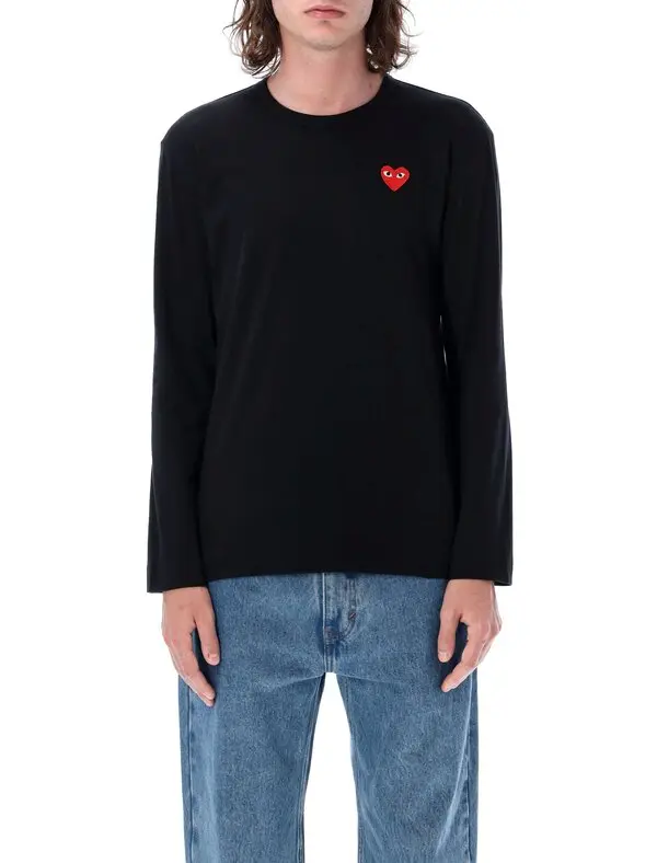 Play Comme Des Garcon Comme Des Garçons Play Long Sleeve T-shirt With Heart Patch