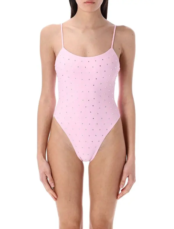 SWIM BY DI Embellished High-cut One-piece Swimsuit - Rosa