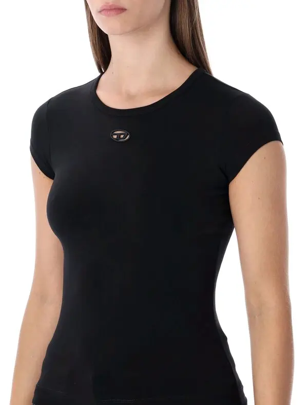 DIESEL® Organic Cotton Stretch T-shirt With Embroidered Logo