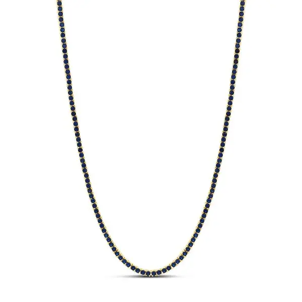 SHYMI Classic Sapphire Tennis Necklace - Blue/gold