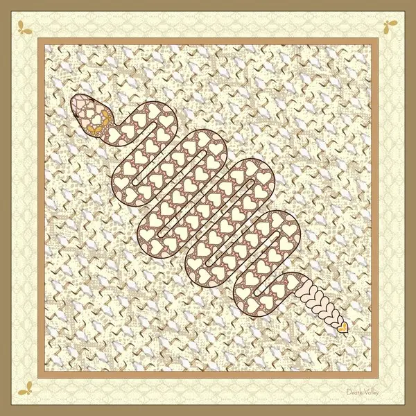 Henelle Rose Gold / Brown / Gold Death Valley Silk Scarf - Rose Gold/brown/gold