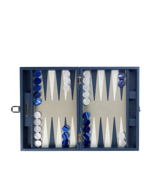 HECTOR SAXE Grained Leather Backgammon Set