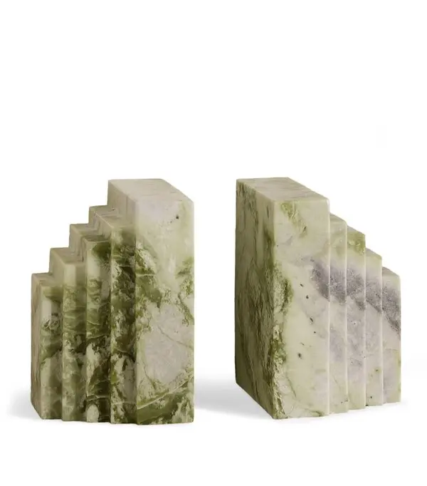 SOHO HOME Marble Lola Bookends - Green