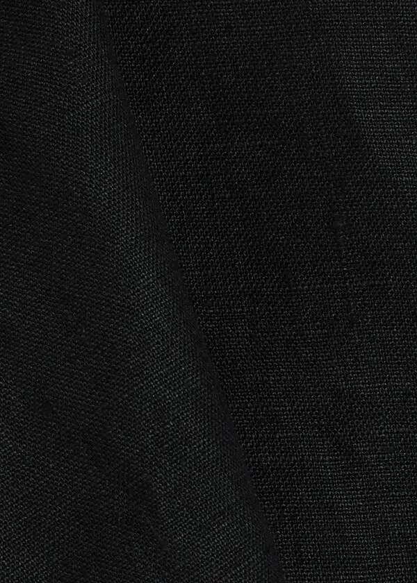 Rails Akira Linen Square Neck Cropped Top - Black