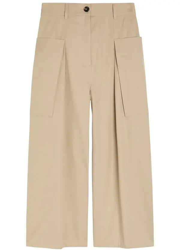 Loewe Cropped Cotton And Silk-blend Trousers