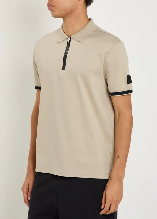 SANDBANKS Logo Jersey Polo Shirt - Beige