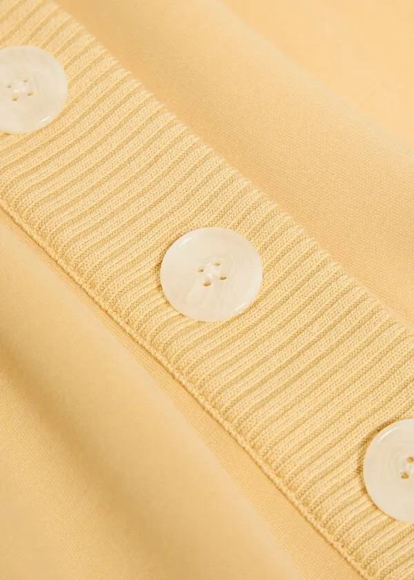 Varley Reena Button-down Stretch-jersey Sweatshirt - Yellow