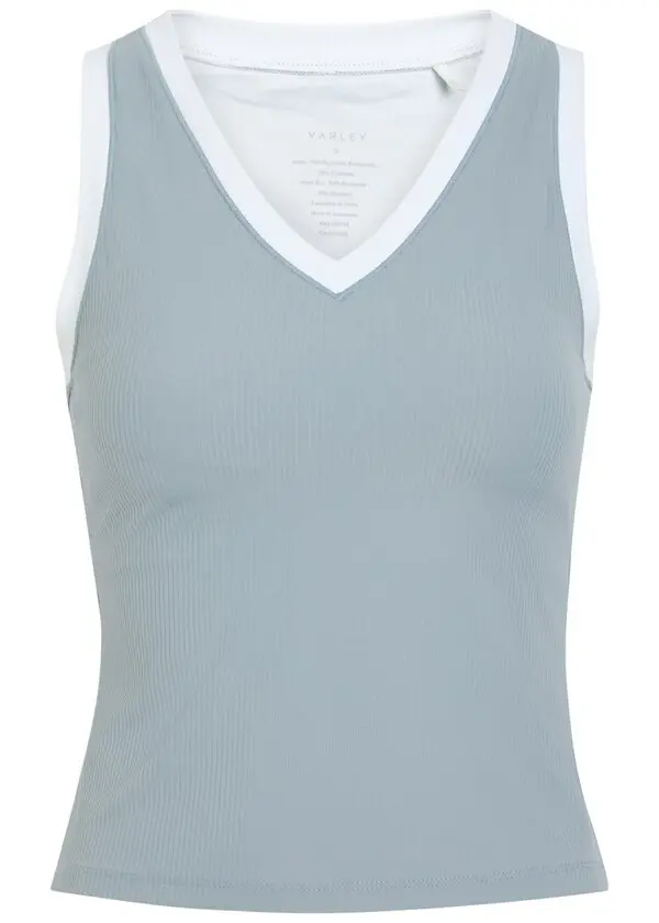 Varley Chia Ribbed V-neck Stretch-jersey Tank Top