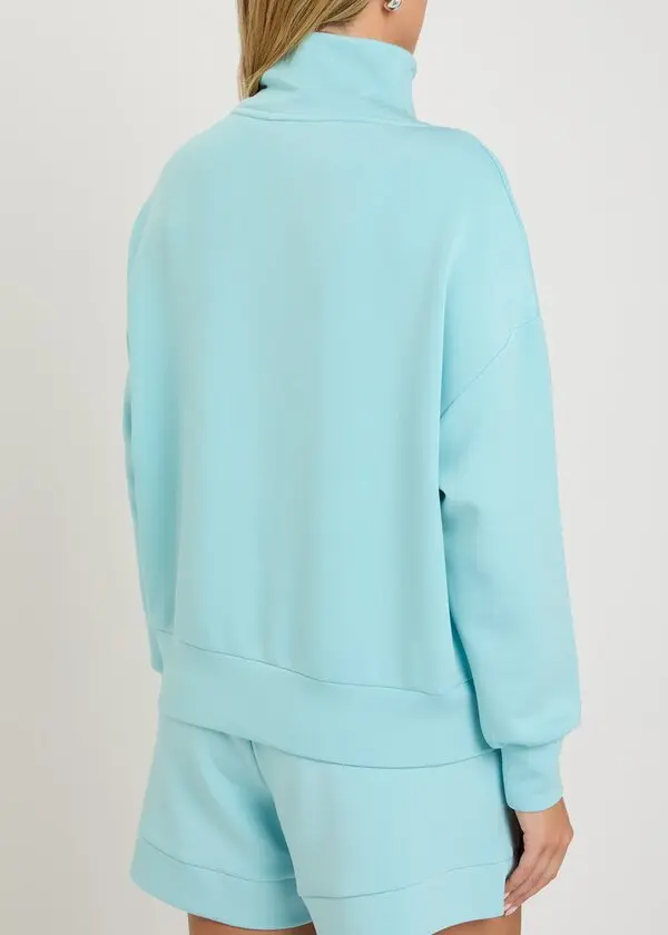 Varley Hawley Half-zip Stretch-jersey Sweatshirt - Light Blue