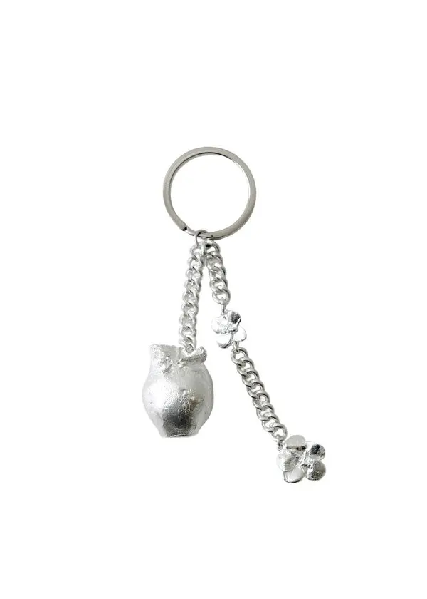 Completedworks Plated Keyring With Drop Charms - Silver