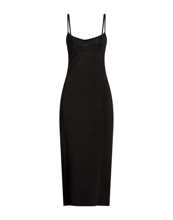 Jacquemus Midi Dress In Ribbed Metallic Jersey
