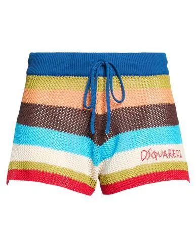 Dsquared2 Multicolor Embroidered Logo Knit Hot Pants