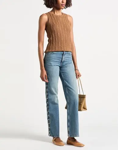 Maje Straight Leg Jeans With Appliqué Detail