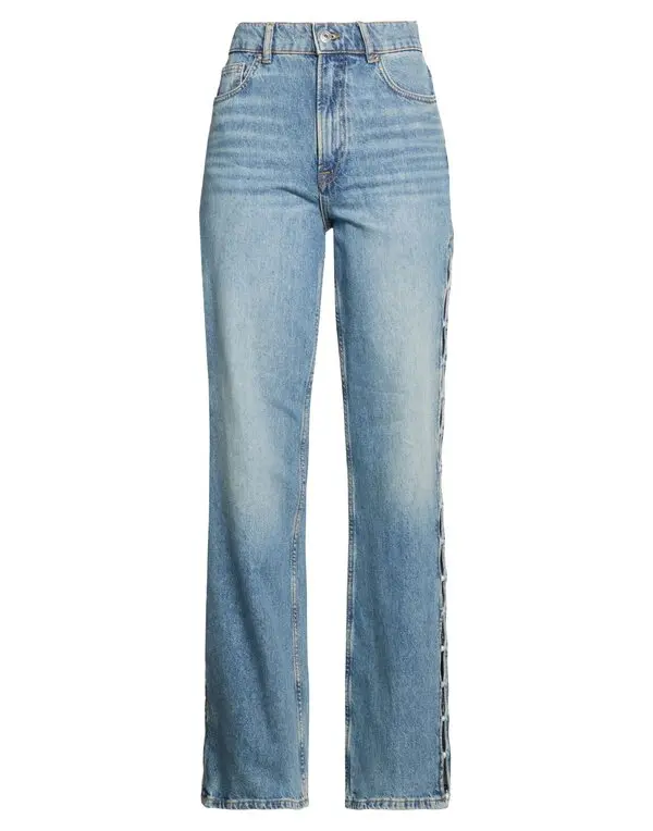 Maje Straight Leg Jeans With Appliqué Detail