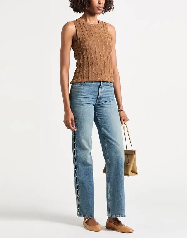 Maje Straight Leg Jeans With Appliqué Detail