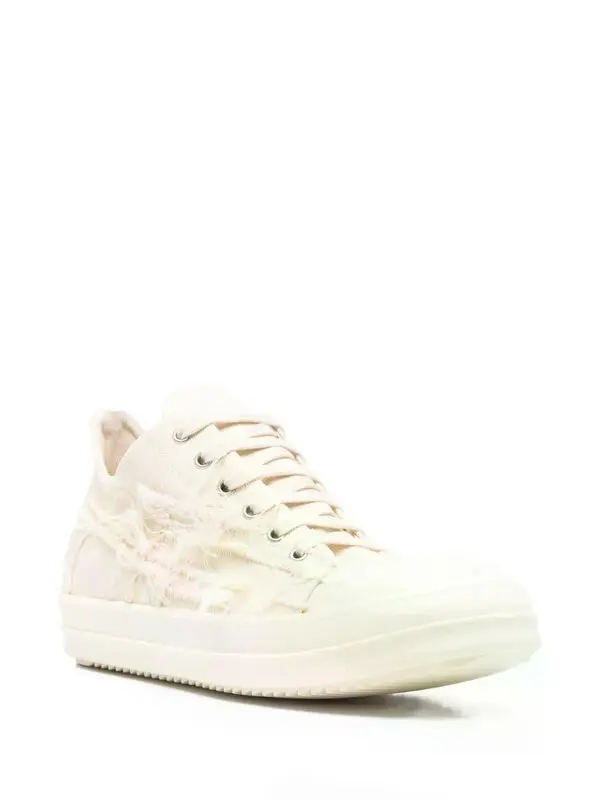 Rick Owens Distressed Lace-up Sneakers