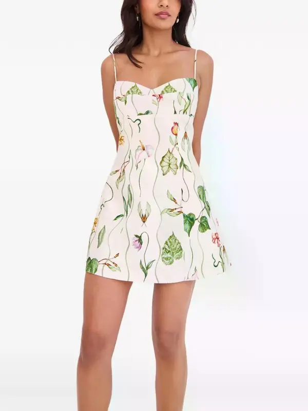Cara Cara Cherry Floral-print Mini Dress