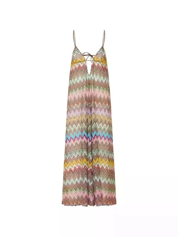 Missoni Zigzag-pattern Maxi Dress - Brown