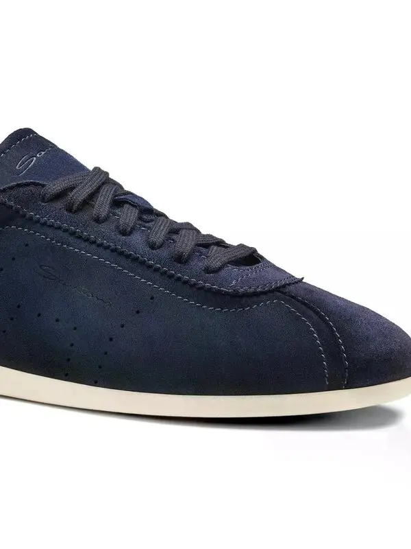 Santoni Yorker Perforated Suede Sneakers