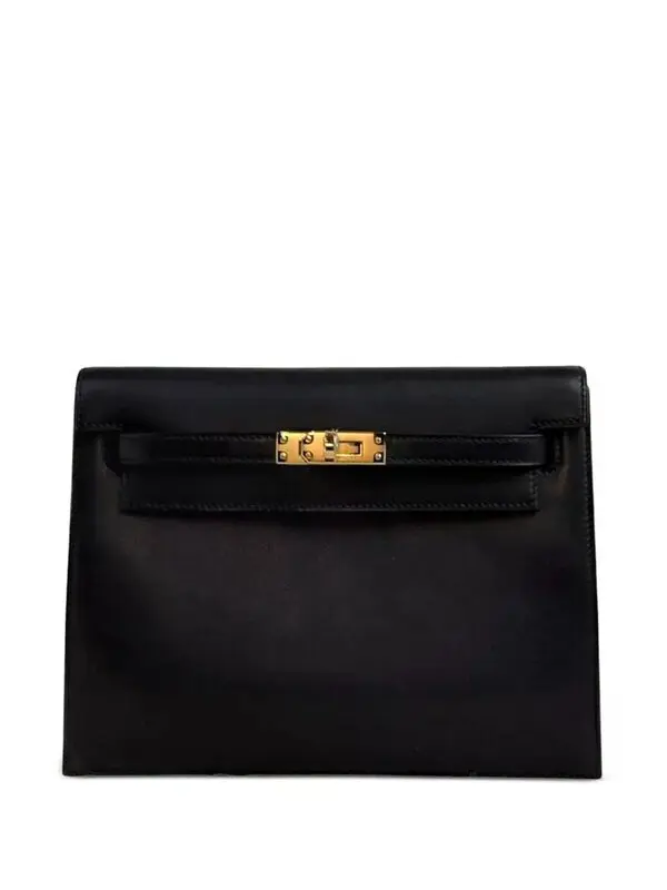 Hermès Kelly Danse Clutch In Calfskin Leather - Black