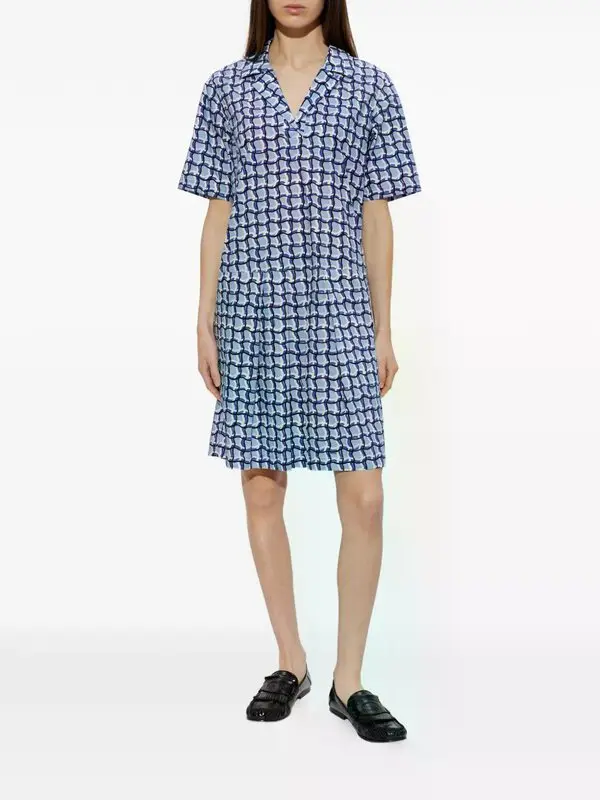 Marni Geometric Print V-neck Mini Dress