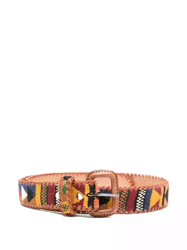 LATCH Maya Geometric-woven Belt - Brown