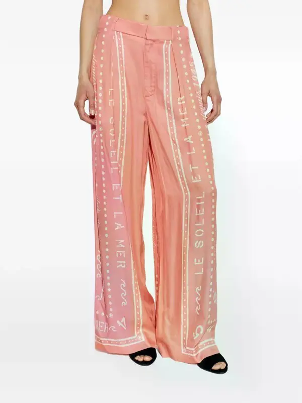 Balmain Slogan Print Palazzo Pants