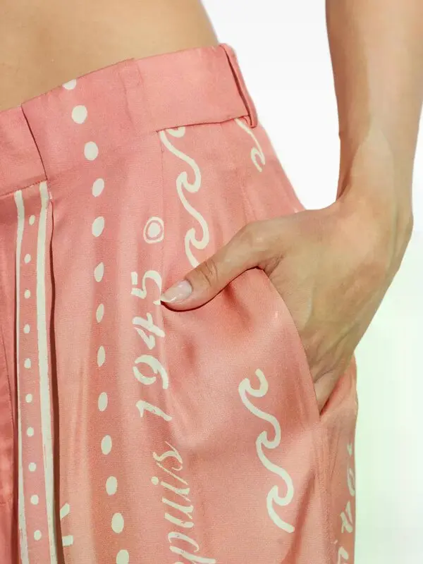 Balmain Slogan Print Palazzo Pants