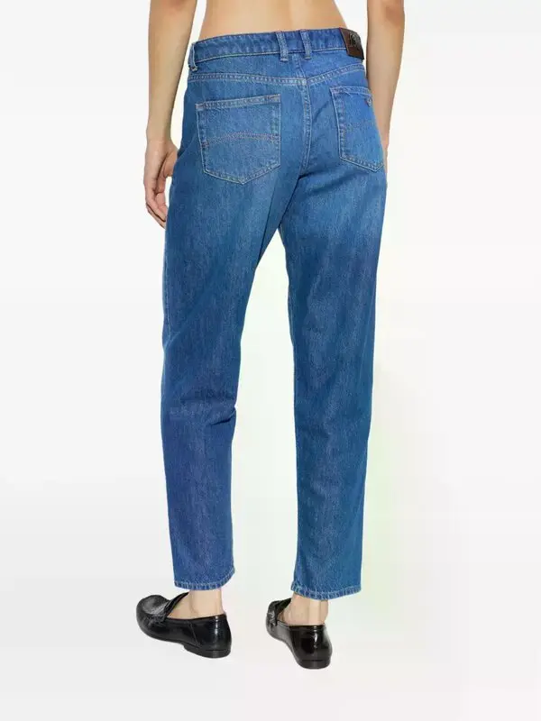Emporio Armani Logo Plaque Straight Leg Jeans
