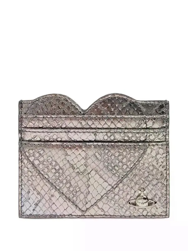 VIVIENNE WESTWOOD Snake-effect Heart-shaped Card Holder - Grey