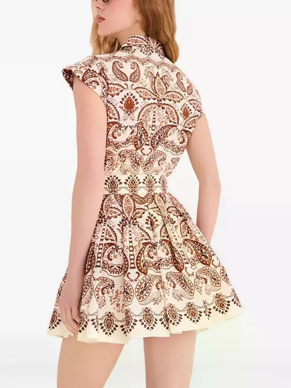 Cara Cara Octavia Paisley-print Belted Mini Dress