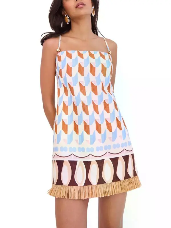 Cara Cara Valencia Fringe-trim Mini Dress