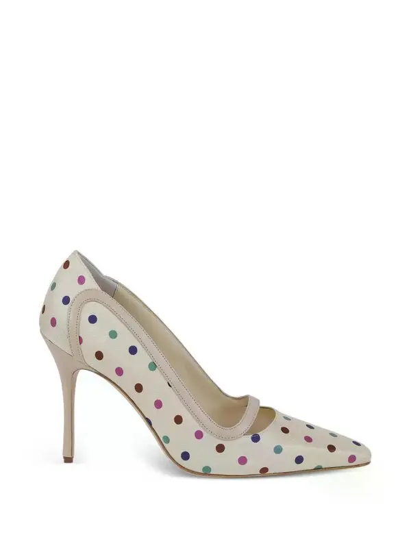 Manolo Blahnik Polka-dot Silk Pumps