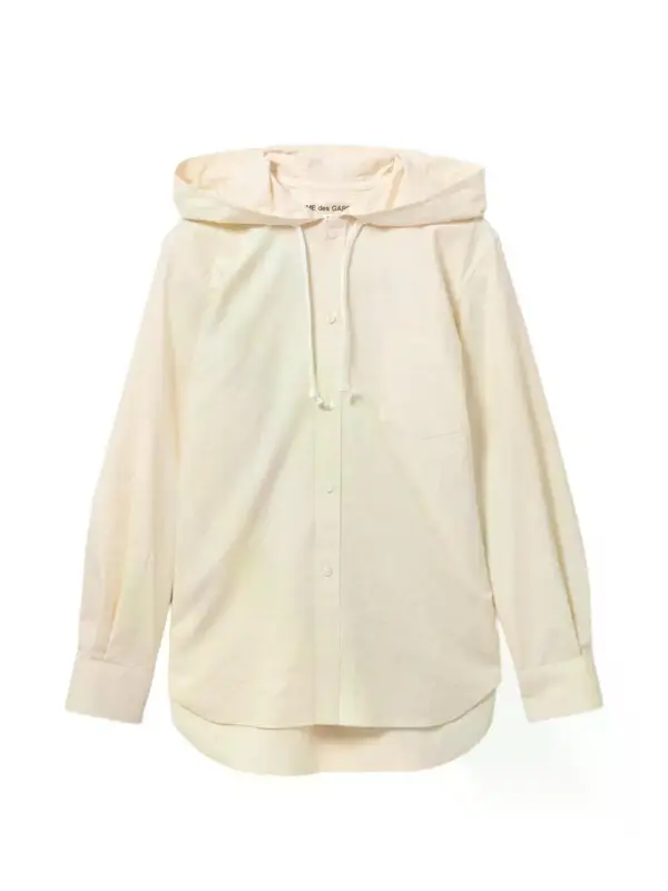 Comme Des Garçons Ecru Drawstring Hood Shirt
