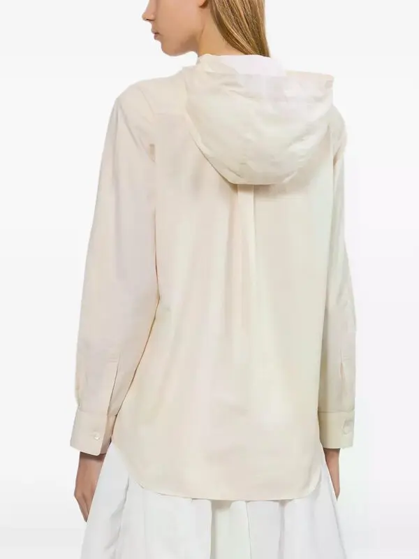 Comme Des Garçons Ecru Drawstring Hood Shirt