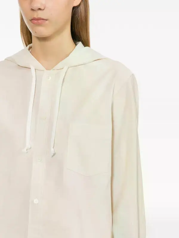 Comme Des Garçons Ecru Drawstring Hood Shirt