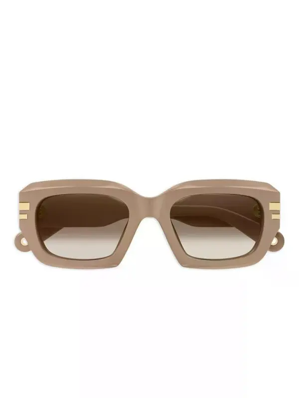 Chloé Geometric Frame Sunglasses - Pink