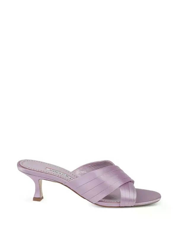 Manolo Blahnik Crossover Satin Sandals - Purple